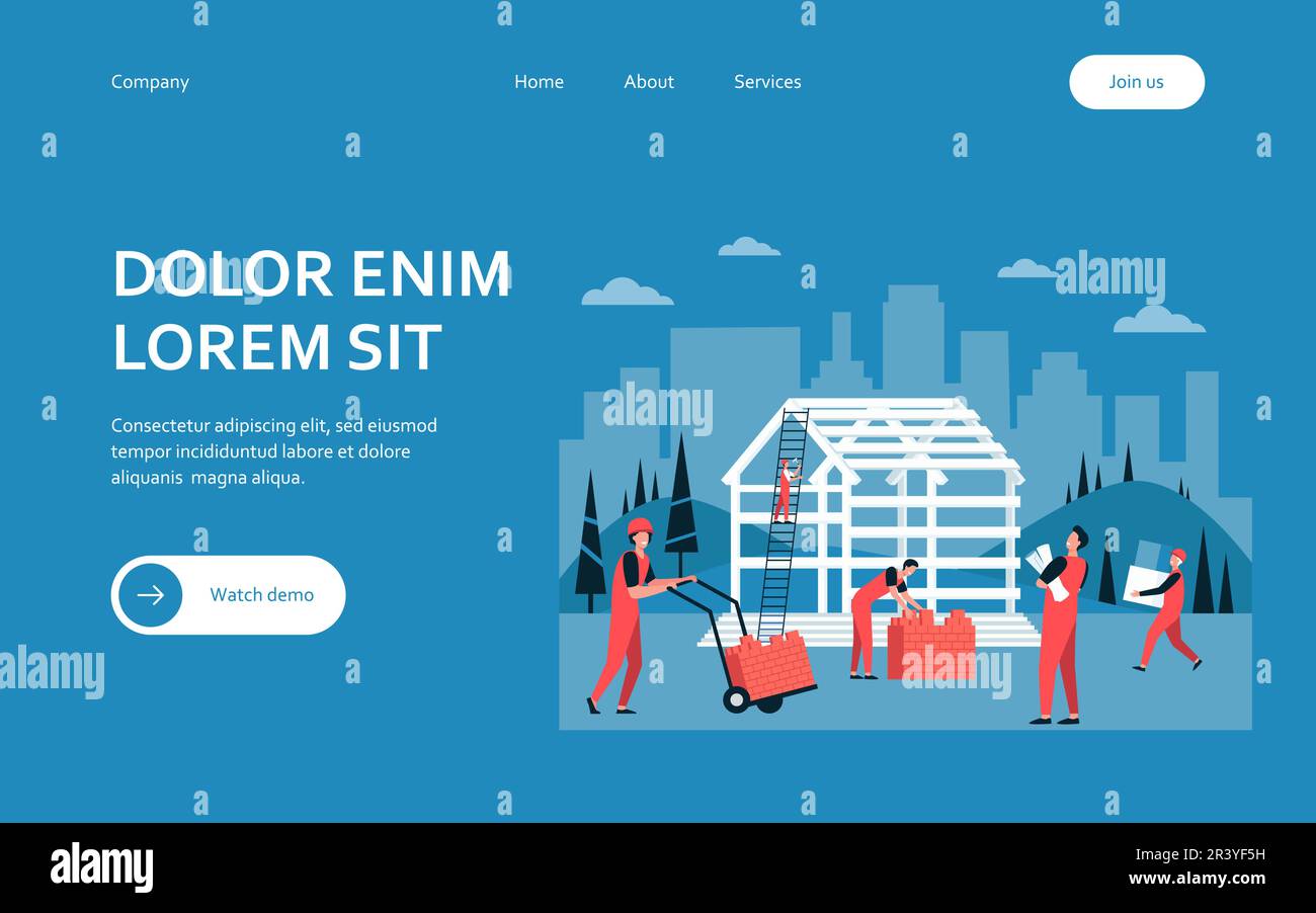 Professional carpenters team building house Stock Vector Image & Art ...