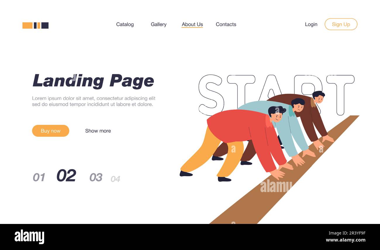 Office workers standing ready on start line Stock Vector Image & Art ...