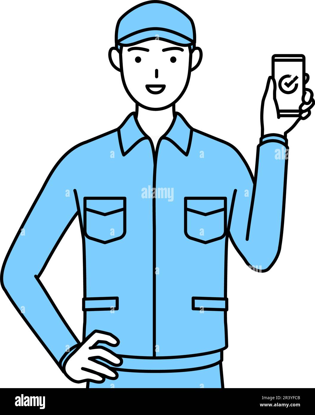 Male worker in uniform using Stock Vector Images - Alamy