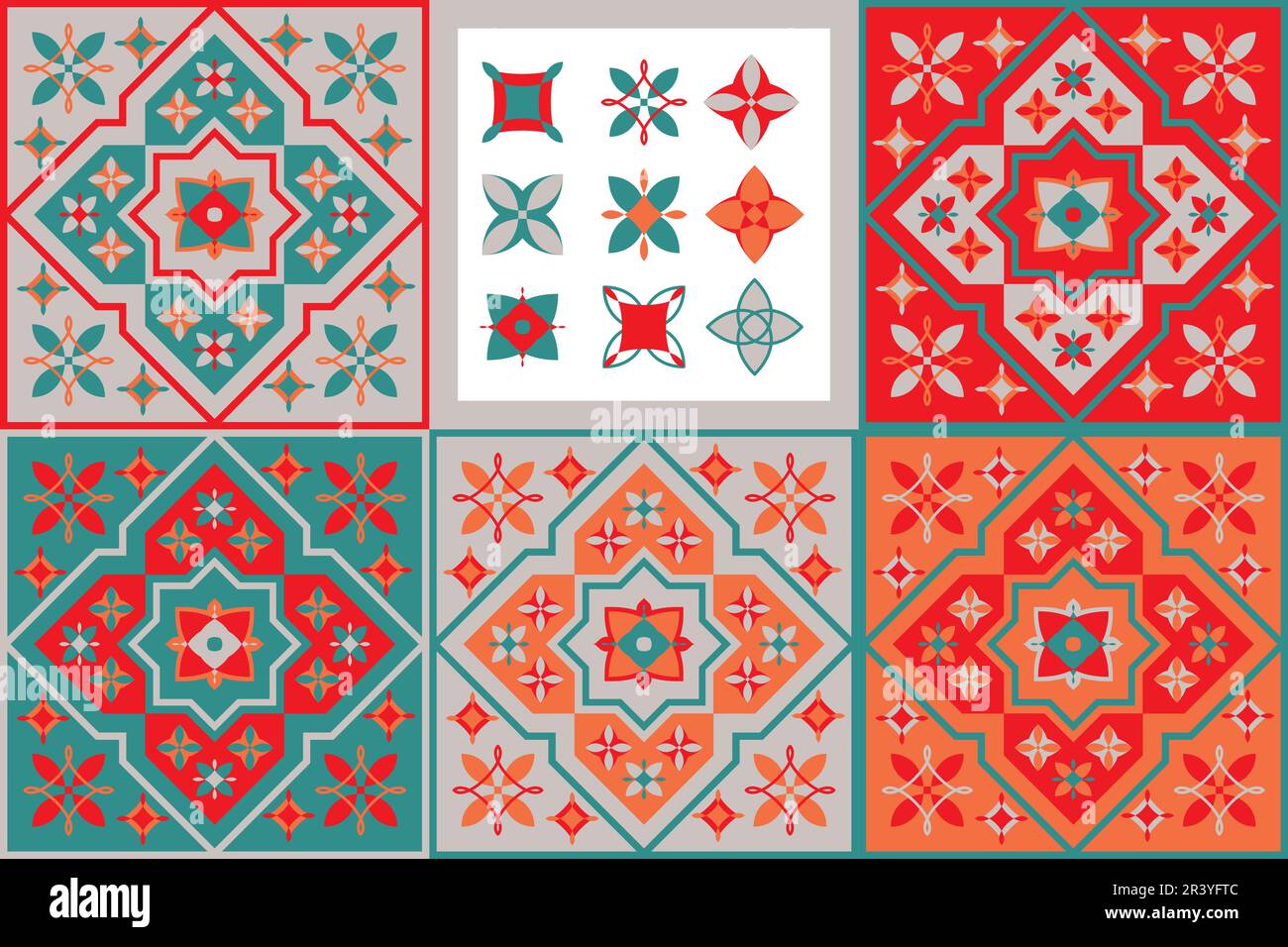 Morocco tiles background textures. Decorative colored ceramic tile ...