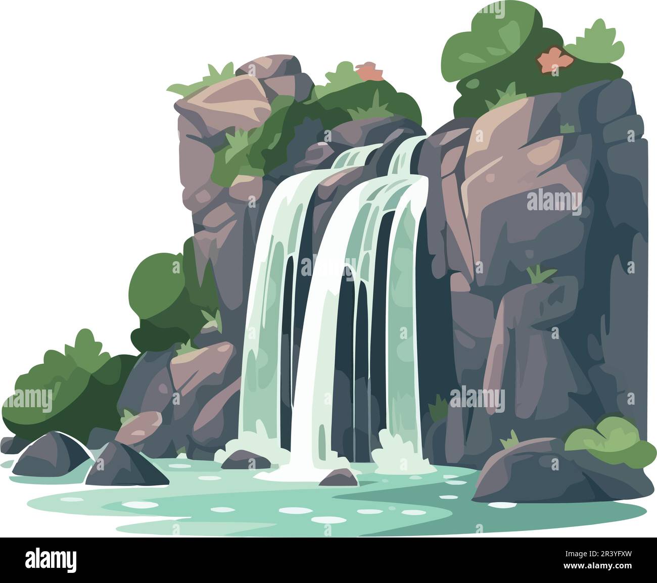 Beautiful scenery wild waterfall Cut Out Stock Images & Pictures - Alamy