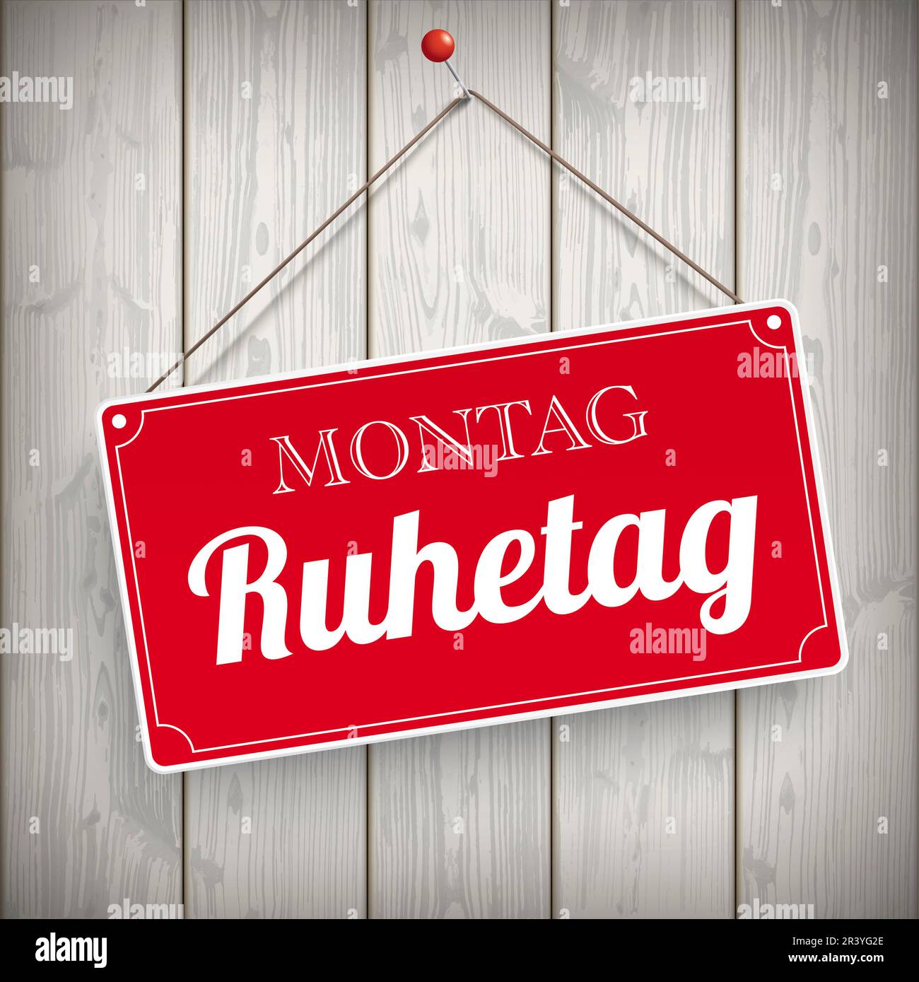 Sign Wooden Background Montag Ruhetag Stock Photo - Alamy