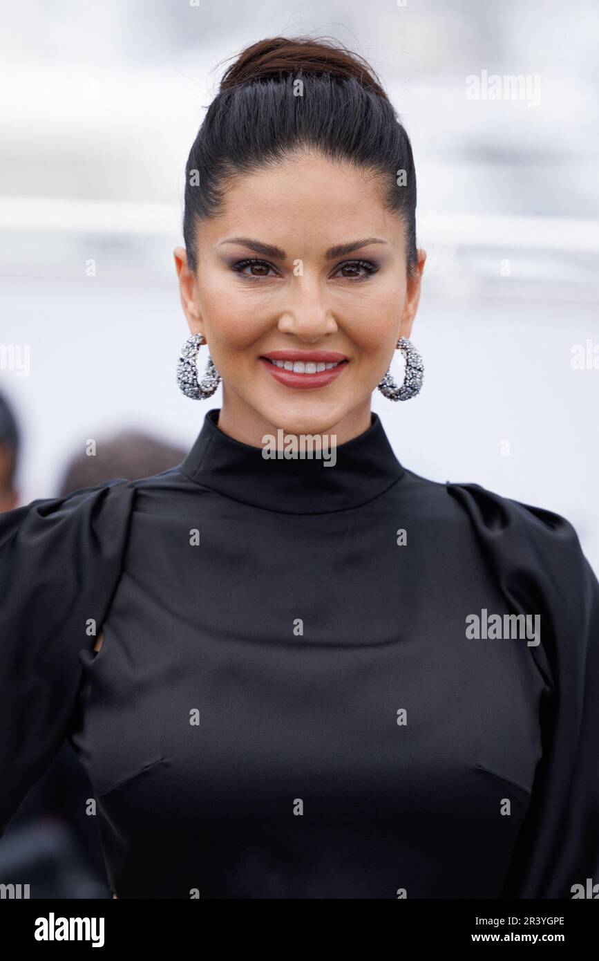 Cannes, France. 25th May, 2023. Sunny Leone attending the "Kennedy" photocall at the 76th annual ...
