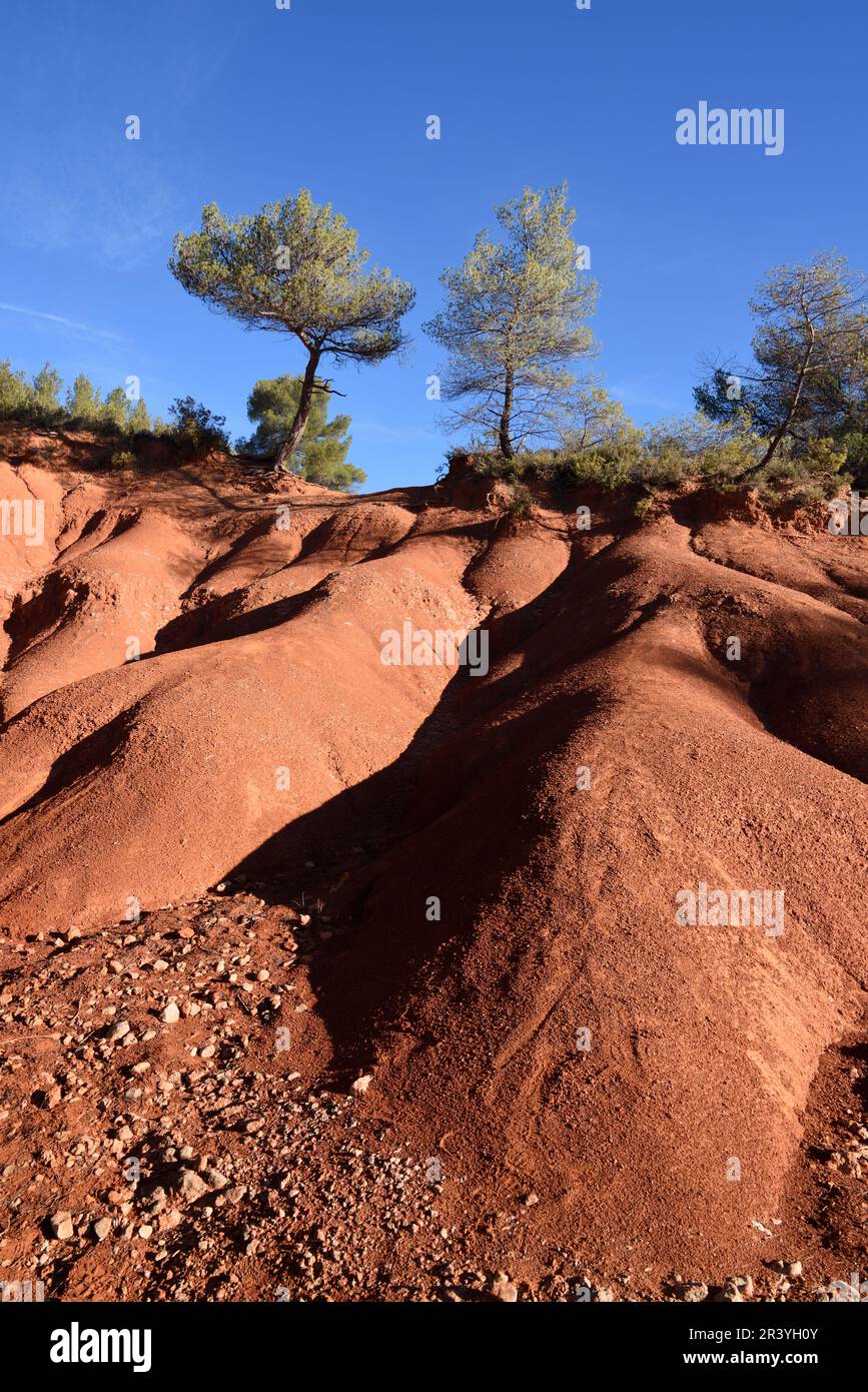 Landscape of Rippled Ochre Clay Formations in the Canyon des Terres ...
