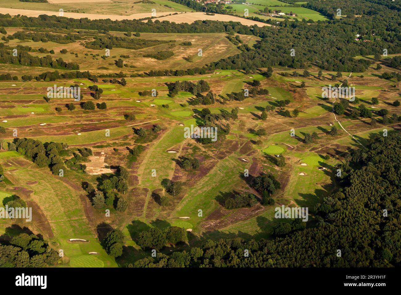 Aerial views over the courses of Walton Heath Golf Club - venue for the ...