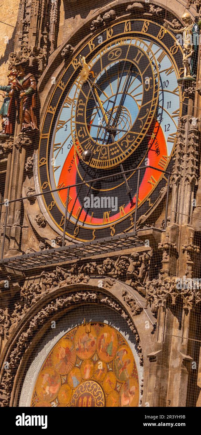 PRAGUE, CZECH REPUBLIC - Astronomical Clock at Old Town Hall. Horologe ...