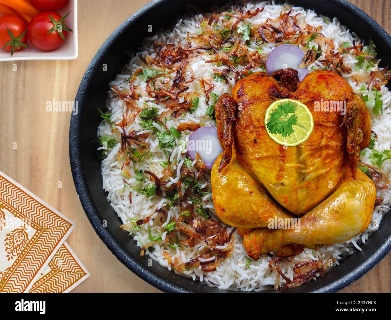 chicken Kabsa - mixed rice dishes that originate in Yemen. Middle ...