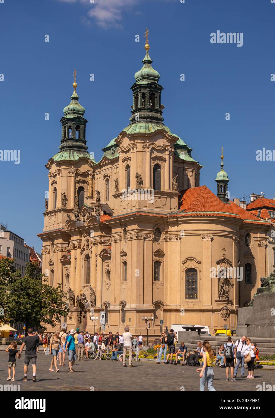 OLD TOWN SQUARE, PRAGUE, CZECH REPUBLIC, EUROPE - St. Nicholas Church ...