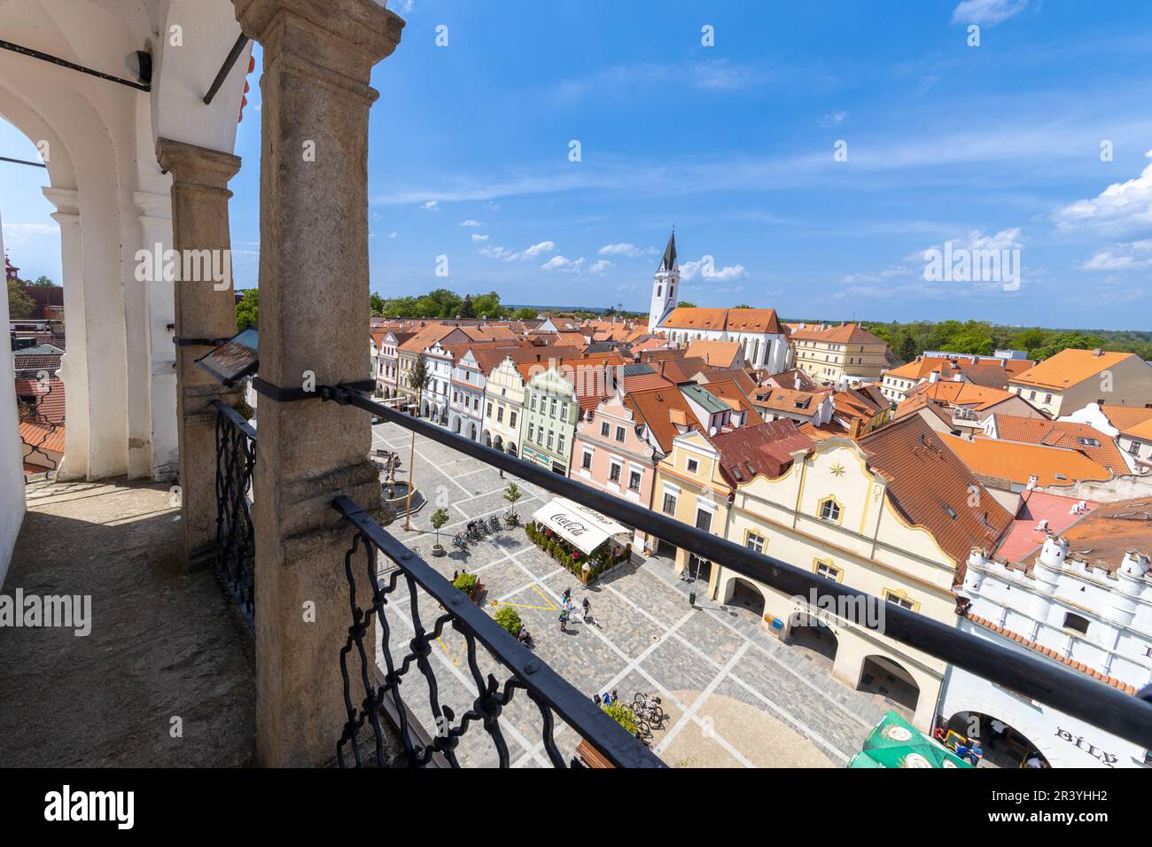 Masarykovo namesti, mestska pamatkova zona, Trebon, Jizni Cechy, Ceska ...