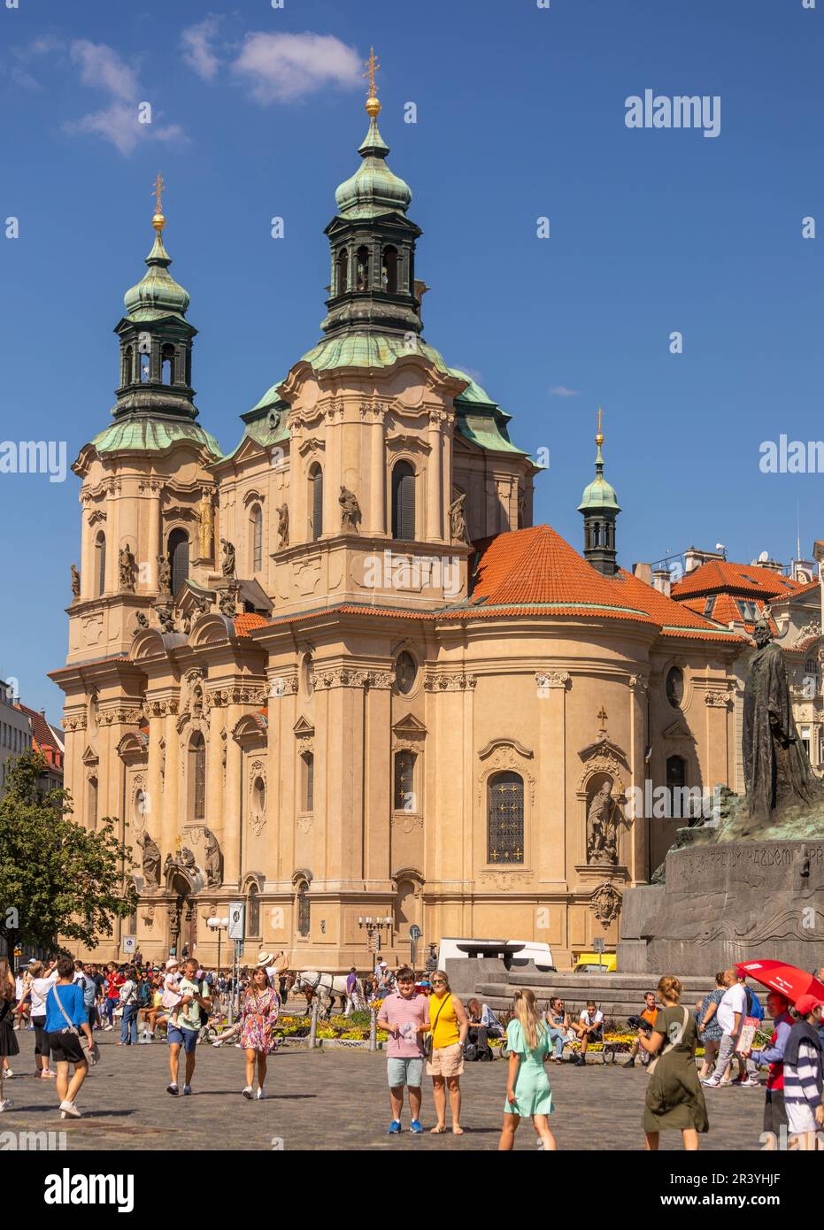 OLD TOWN SQUARE, PRAGUE, CZECH REPUBLIC, EUROPE - St. Nicholas Church ...