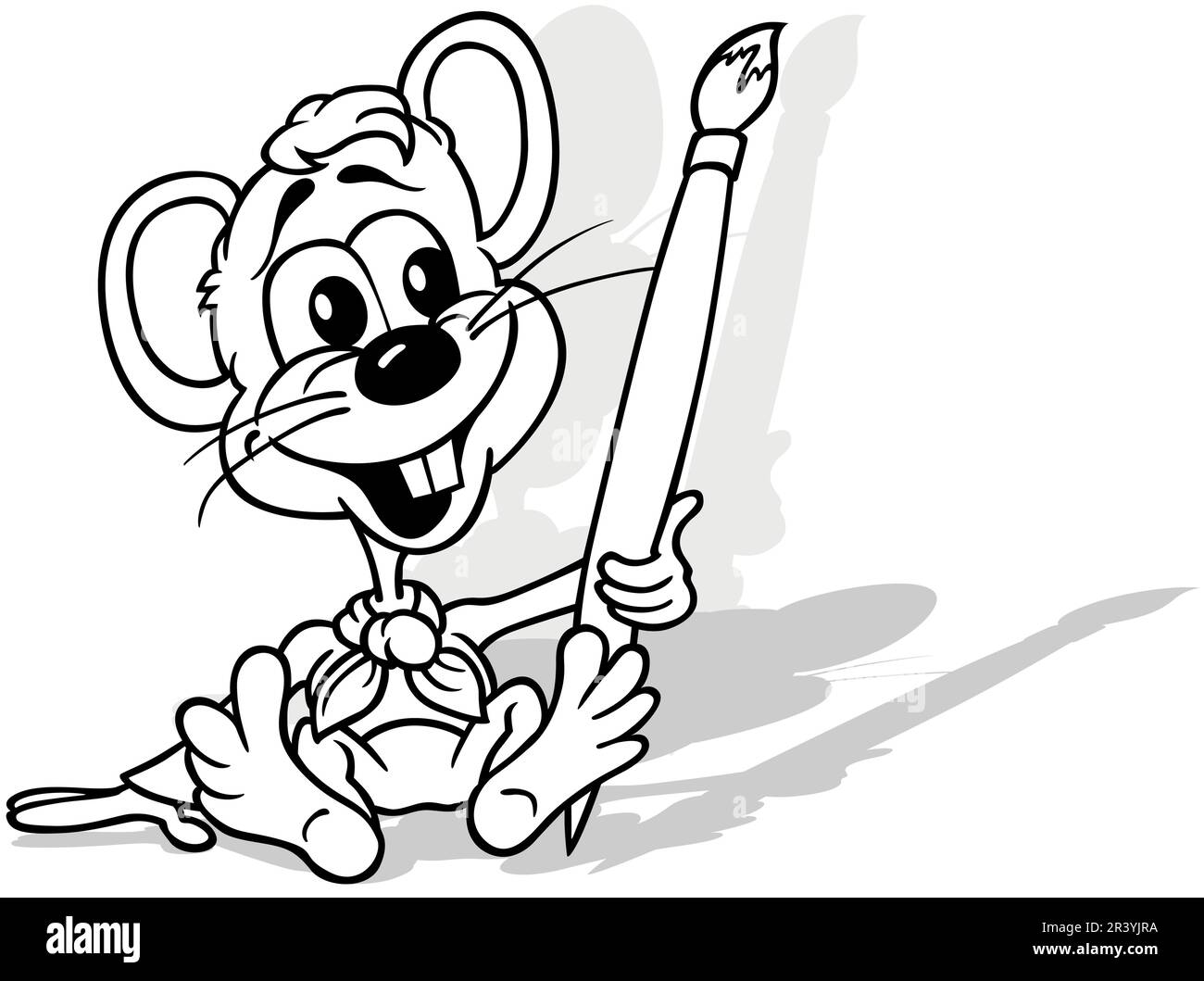 Drawing of a Mouse with a Brush in its Paw Stock Vector Image & Art - Alamy