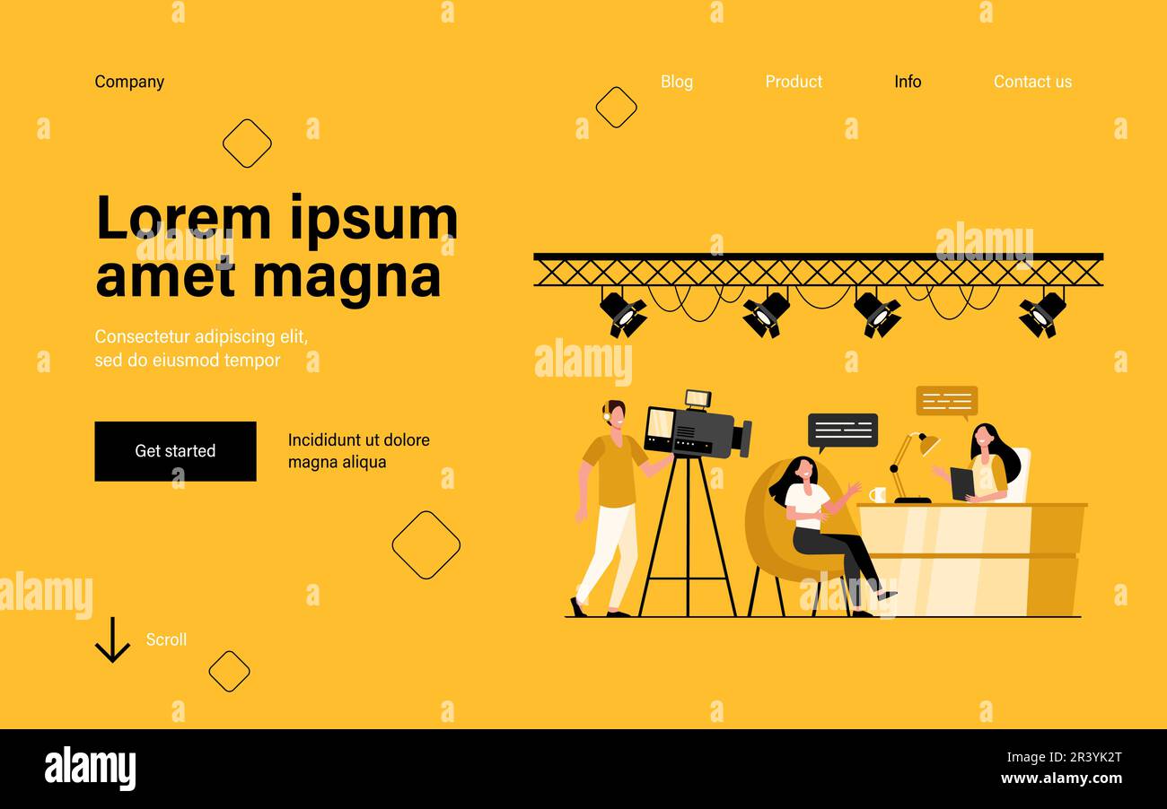 Videographers shooting interview in TV studio Stock Vector Image & Art ...