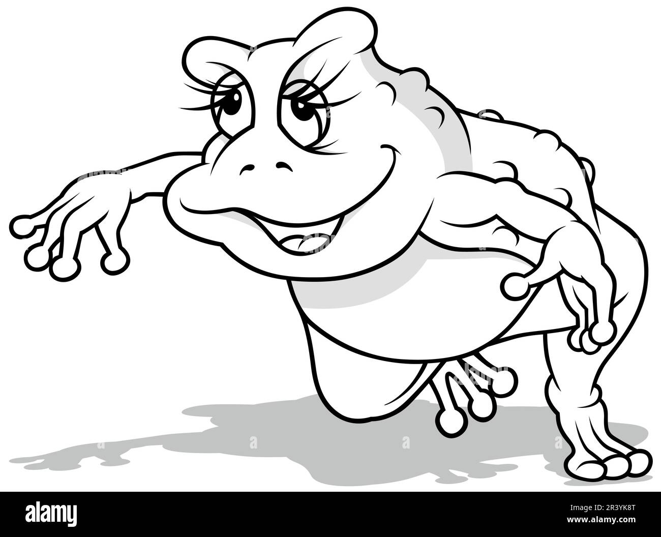 Drawing of a Smiling Dancing Frog Stock Vector Image & Art - Alamy