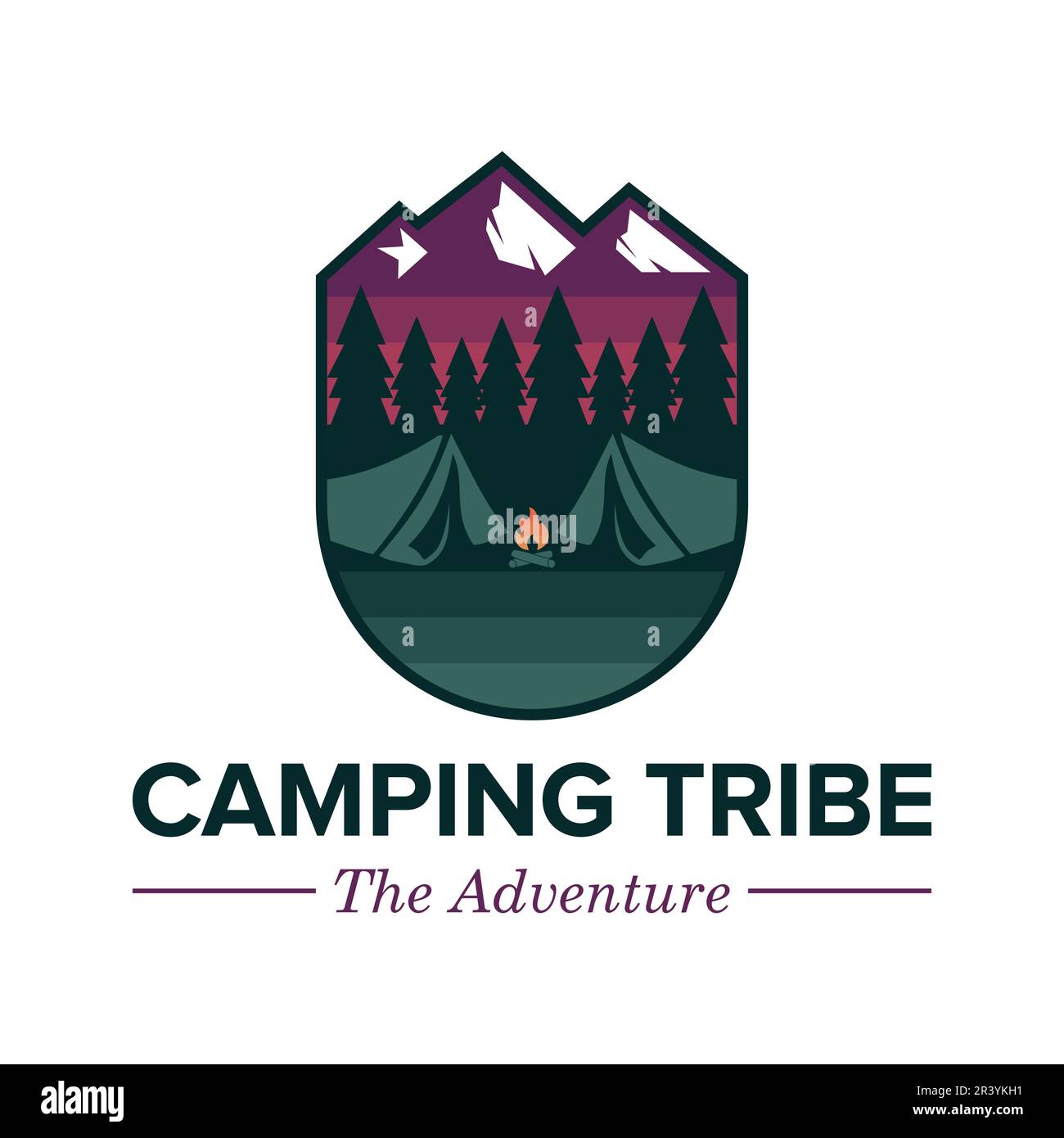 Unique adventure camping tribe badge design vector illustration Stock ...