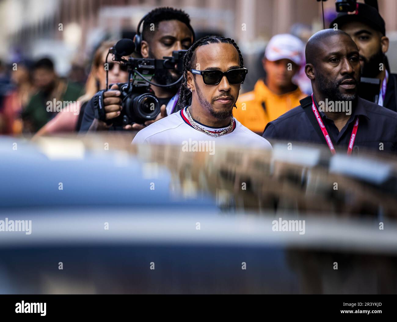 MONACO - Lewis Hamilton (Mercedes) in the paddock ahead of the Monaco ...