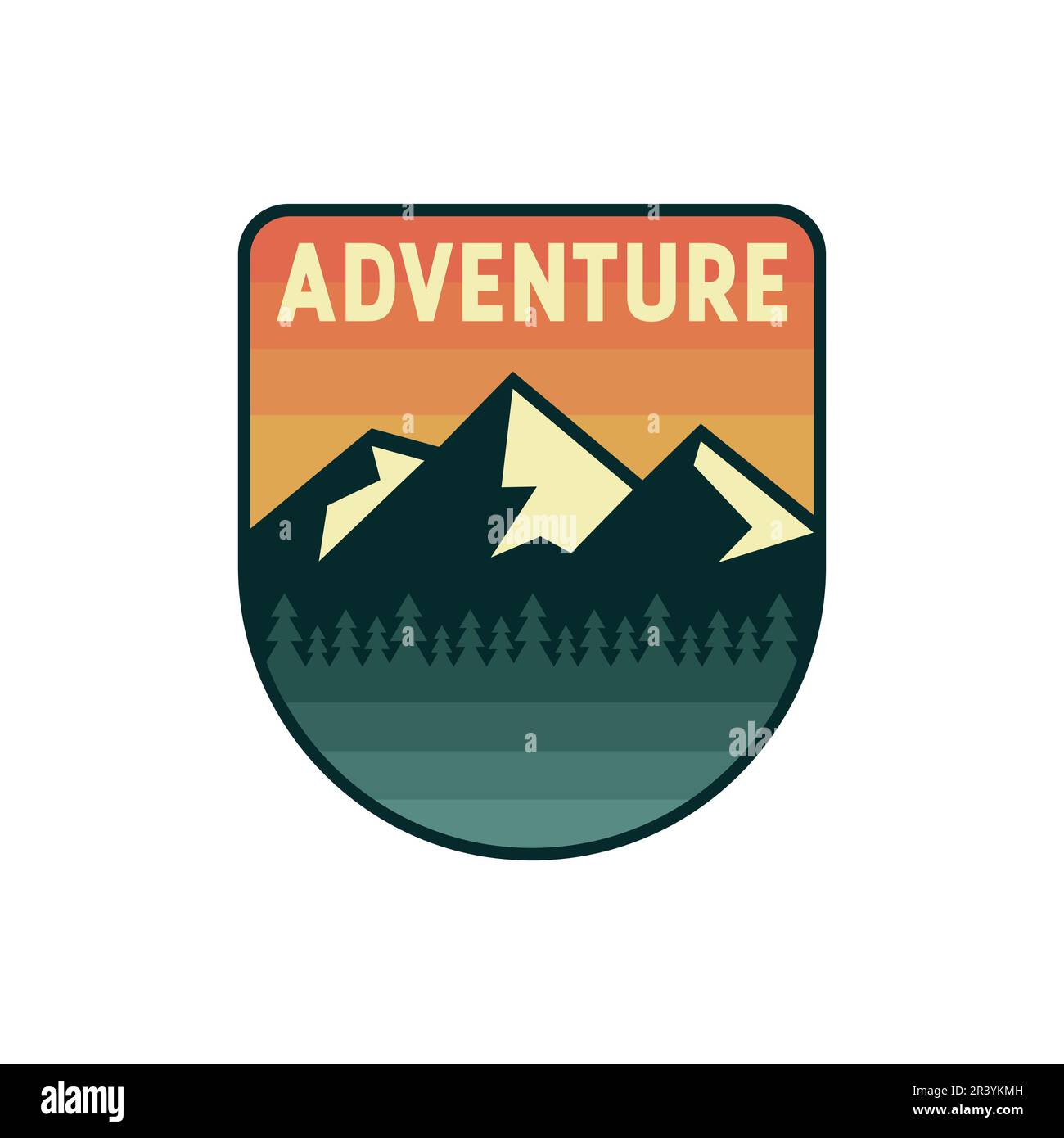 Modern retro adventure outdoor badge logo design vector illustration ...