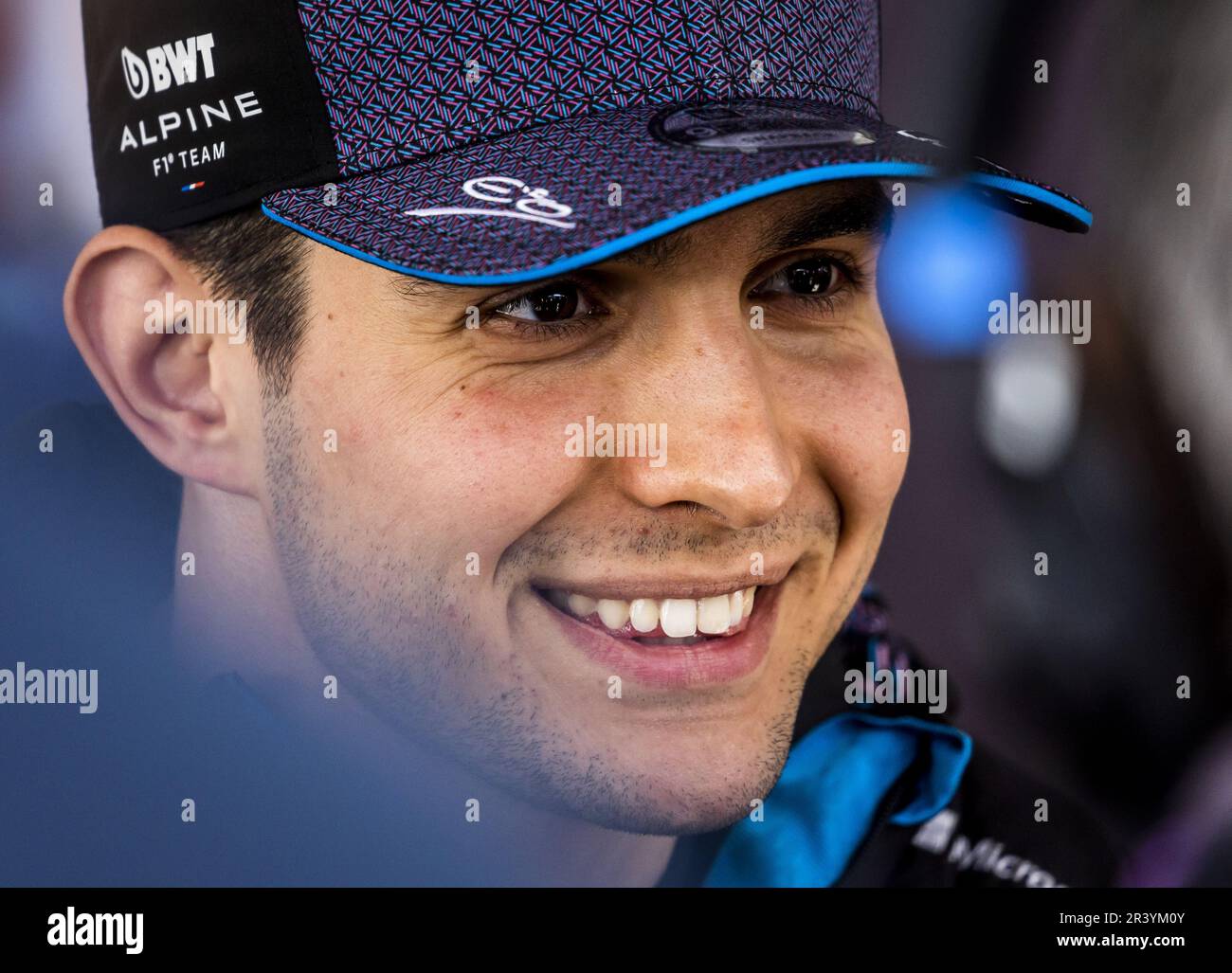 MONACO - Esteban Ocon (Alpine) talks to journalists in the paddock ...