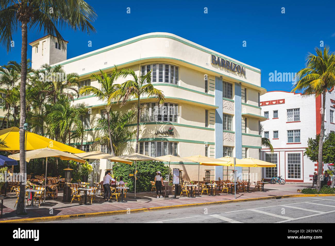 Miami, USA - December 7, 2022. Classic Art Deco facade of the Barbizon ...