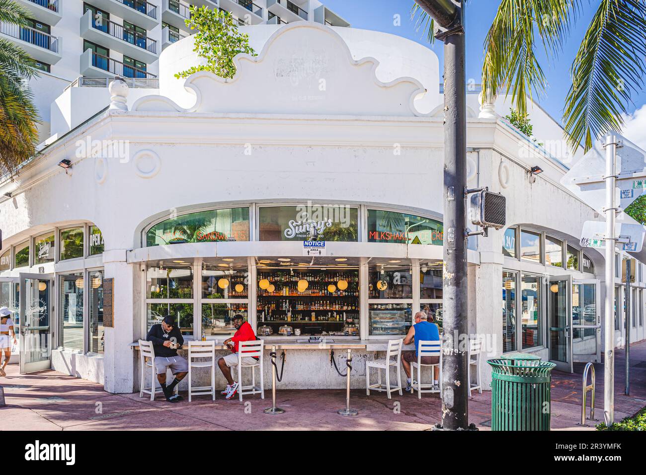 Miami, USA - December 7, 2022. View of the tourists in Sunny's bar in Miami Beach Stock Photo ...