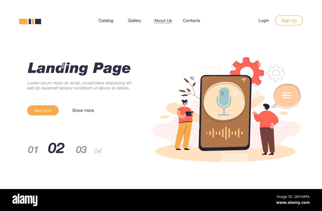 Cartoon people using function of voice assistant Stock Vector Image ...