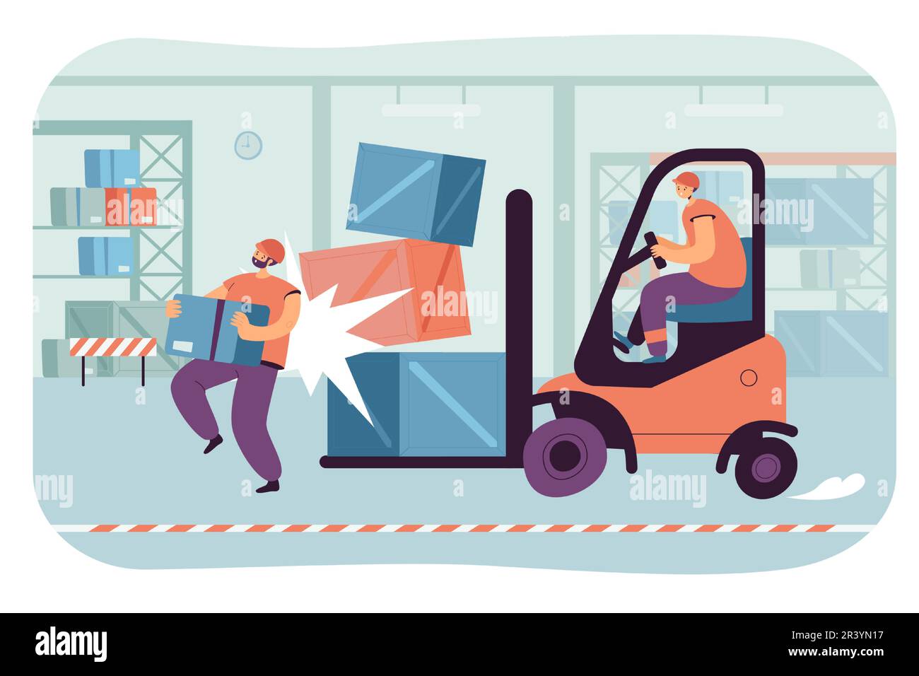 Warehouse accident flat vector illustration Stock Vector Image & Art ...