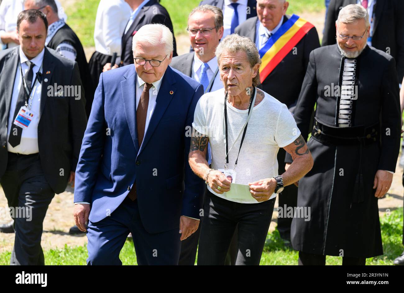 25 May 2023, Romania, Hermannstadt (sibiu): Peter Maffay (2nd from ...