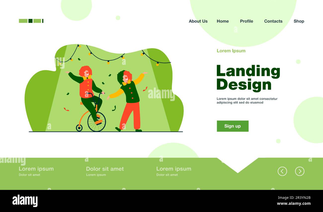 Happy clowns standing on circus arena Stock Vector Image & Art - Alamy