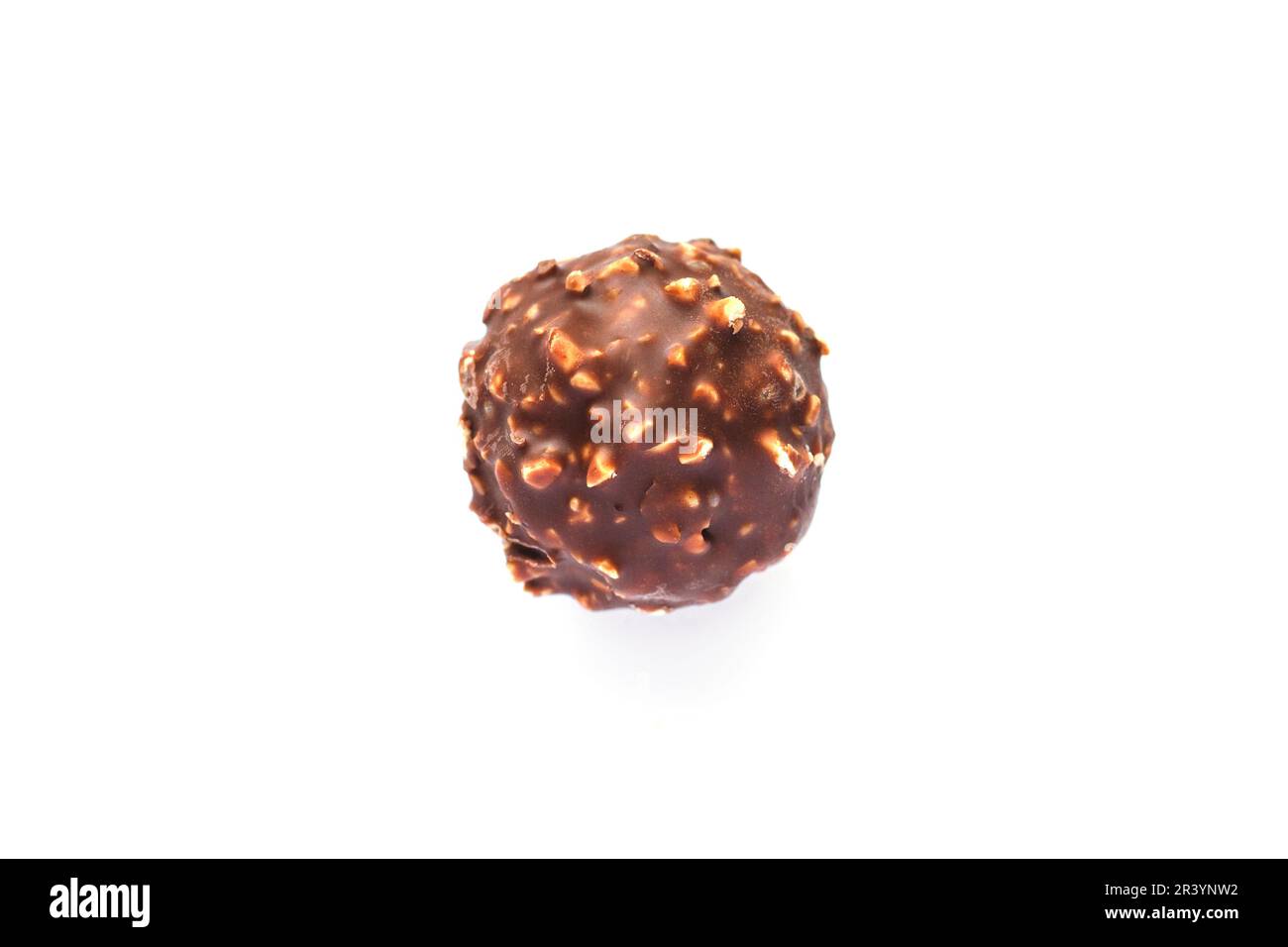 Single tasty chocolate candy isolated on white background, close-up ...
