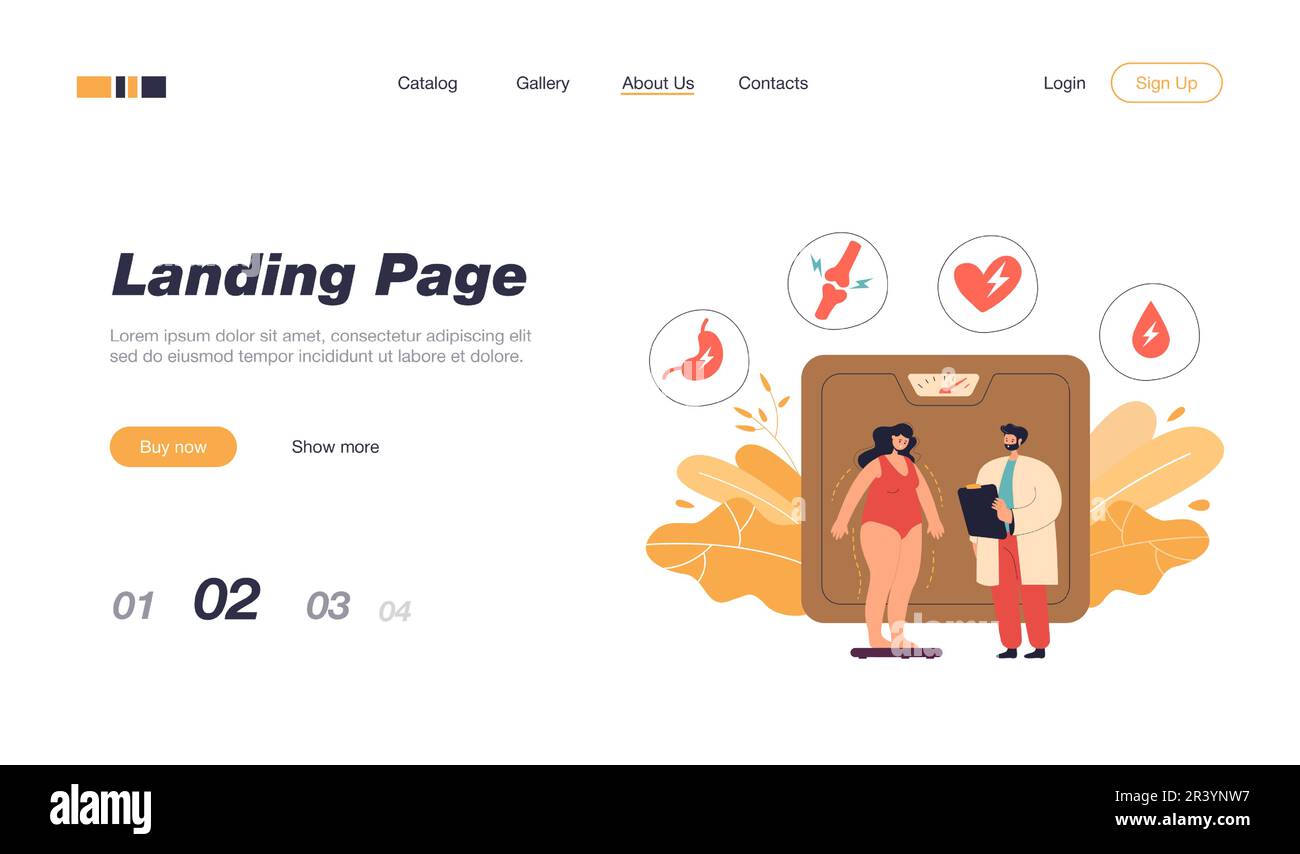 Overweight woman discovering health problems due to obesity Stock ...