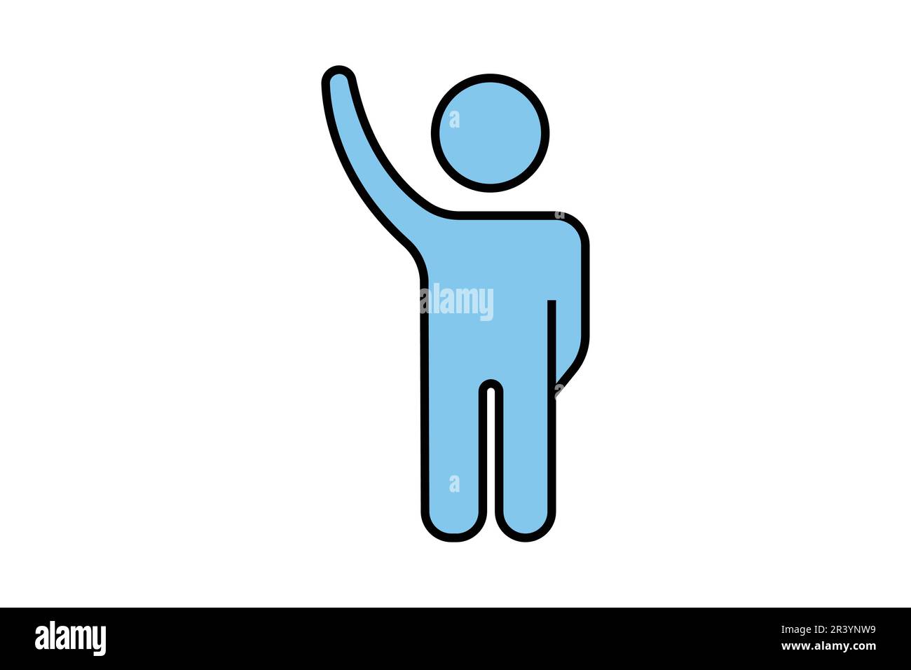 hand up icon. human icon lifting hand. icon related to answering or ...