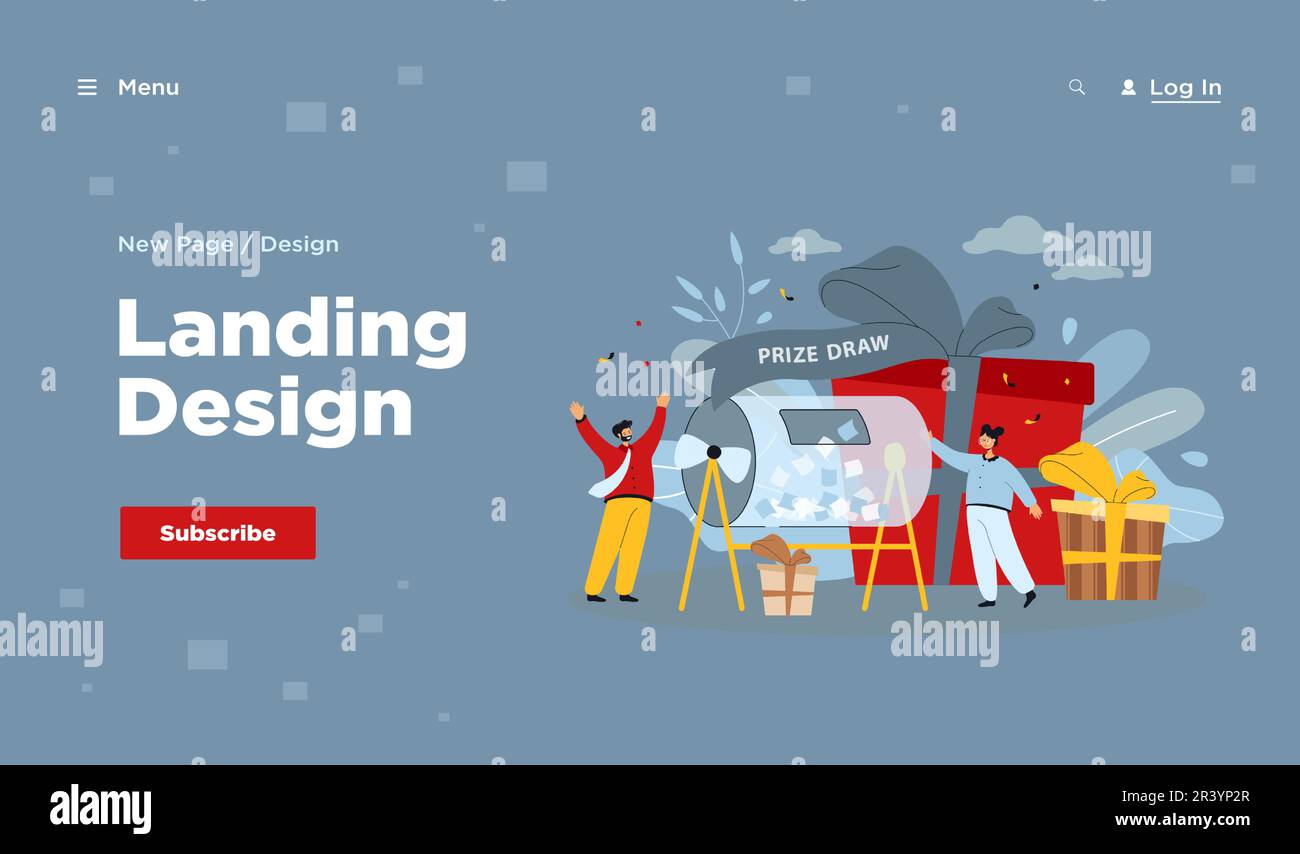 Cartoon happy people winning on prize draw Stock Vector Image & Art - Alamy