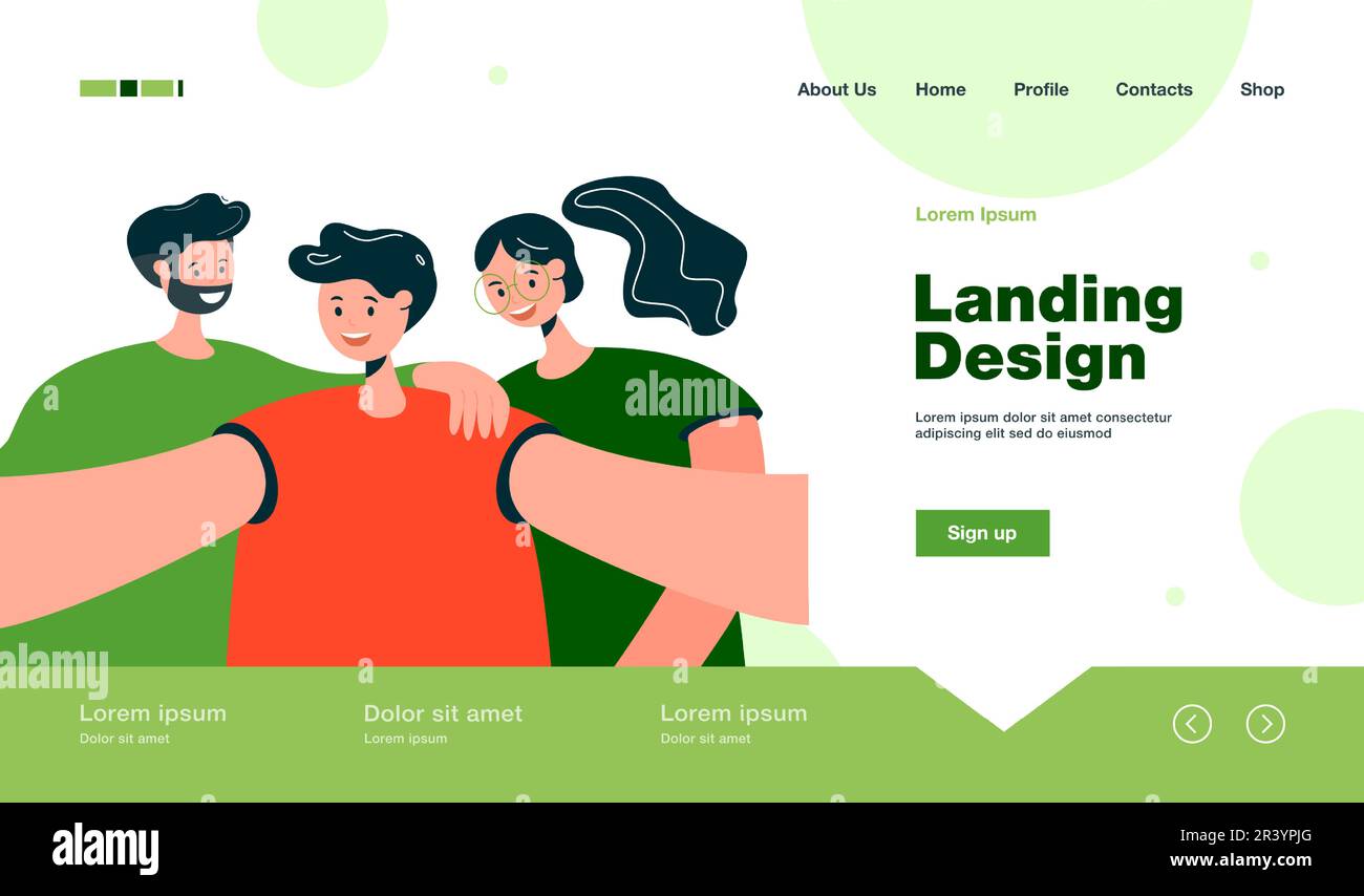 Happy young friends making self picture Stock Vector Image & Art - Alamy