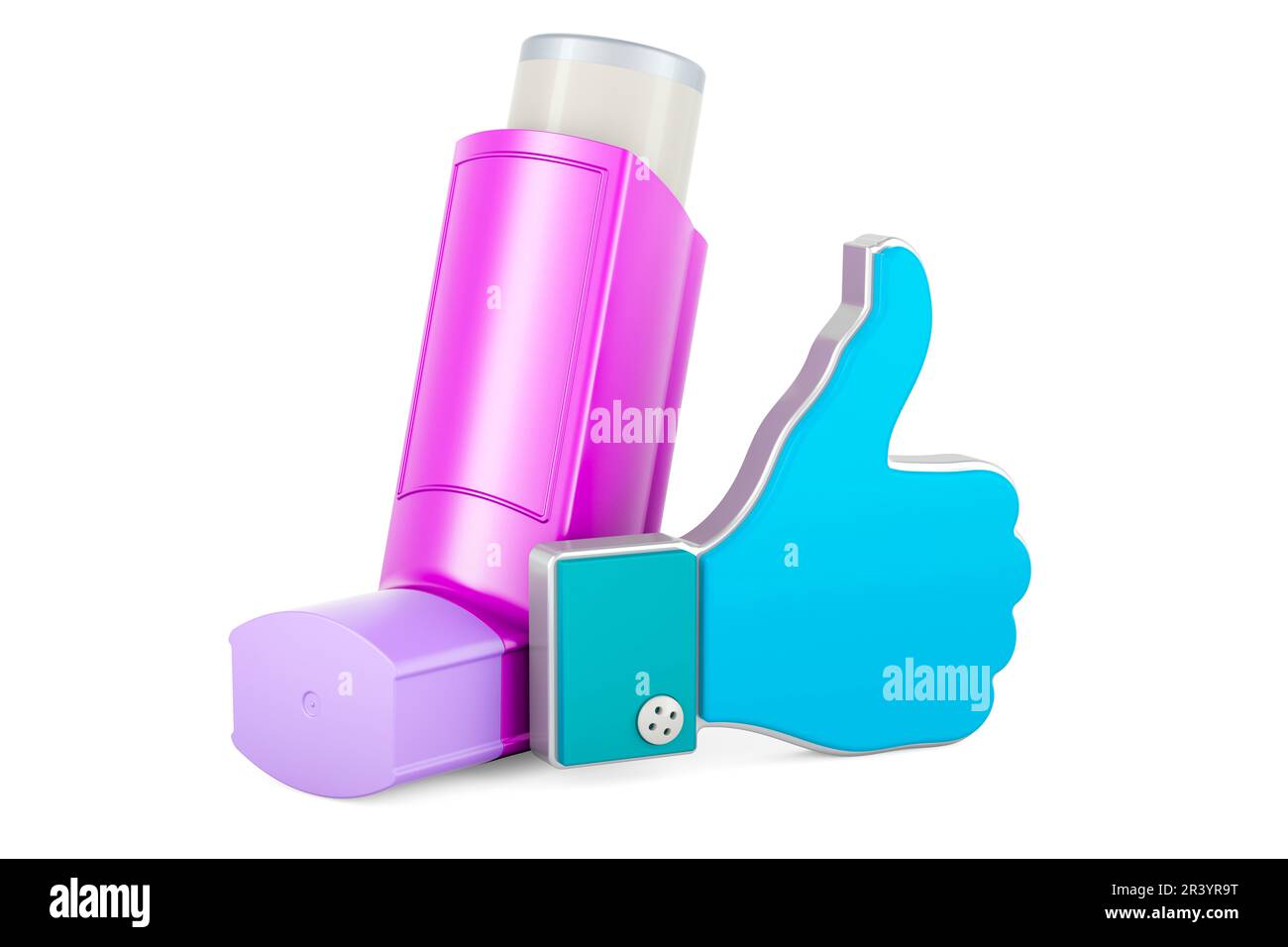 Metered-dose inhaler, MDI with like icon. 3D rendering isolated on ...