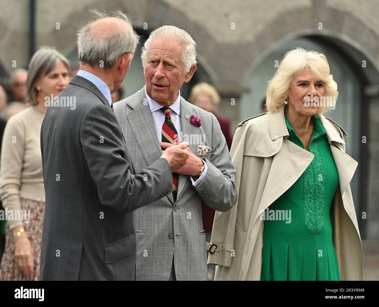 King Charles III and Queen Camilla with Lord Brookeborough (left ...