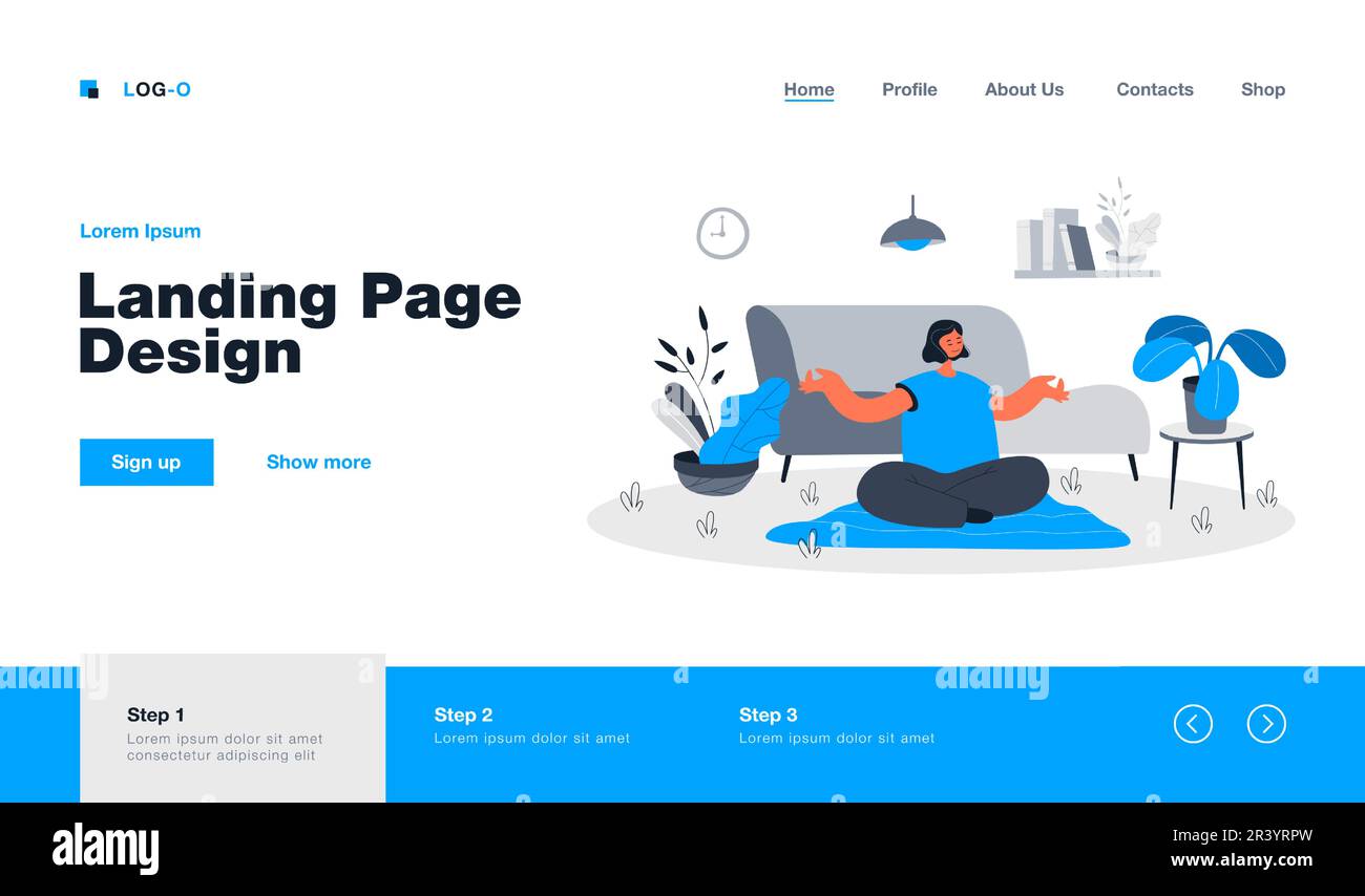 Meditation at home morning Stock Vector Images - Alamy