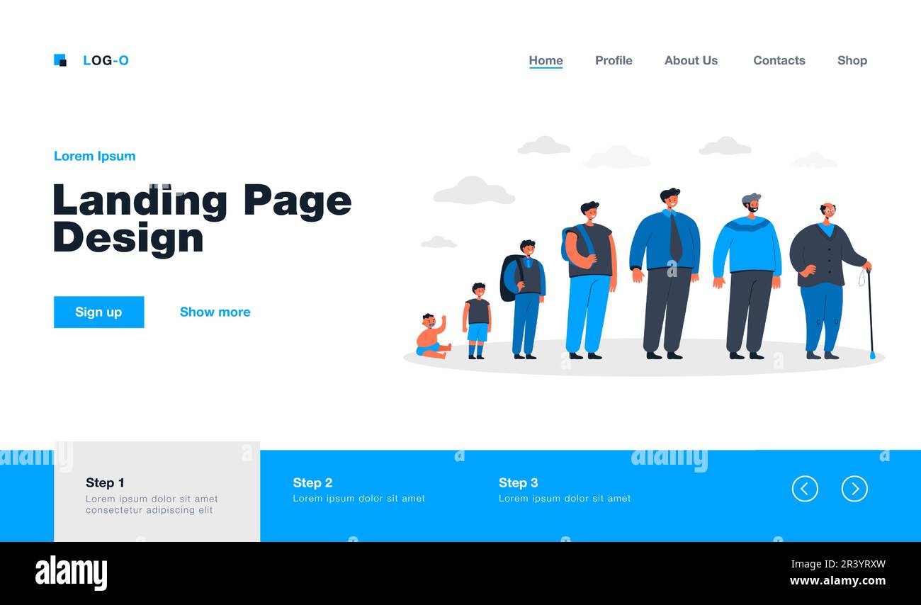 Cartoon illustration of person life evolution Stock Vector Image & Art ...