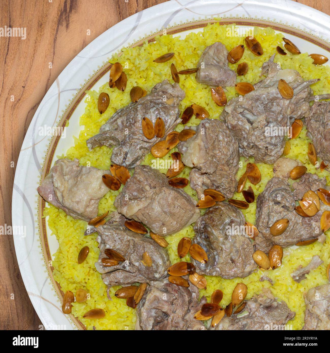 Mansaf, Jordanian national dish isolated on white background Stock ...