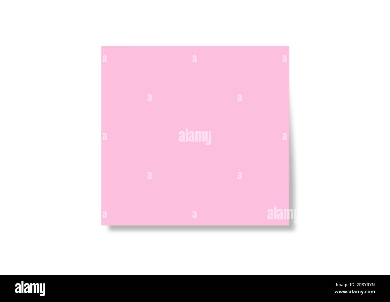 Isolated realistic pink square sticky post note as a reminder with soft ...