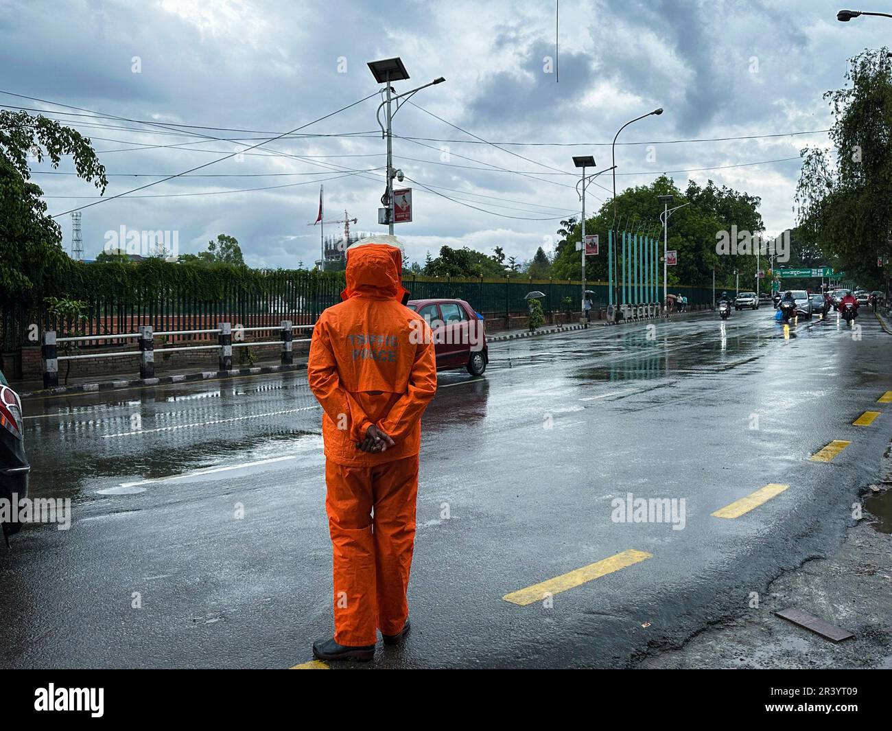 Kathmandu, Bagmati, Nepal. 25th May, 2023. A traffic police is seen ...