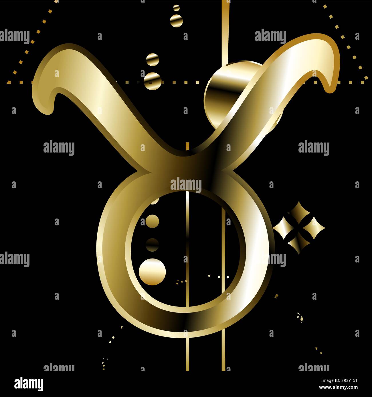 taurus zodiac symbol shiny luxury golden sticker illustration in vector ...