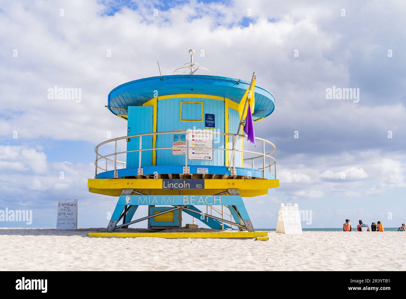 Miami Beach, USA - December 4, 2022. View of classic art deco lifeguard ...