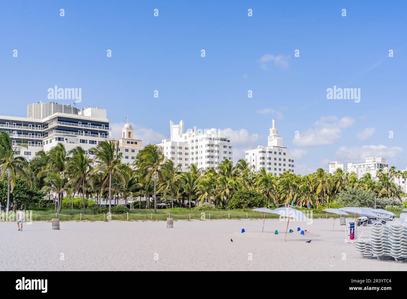 Miami Beach, USA - December 4, 2022. View of the sand of Miami Beach ...
