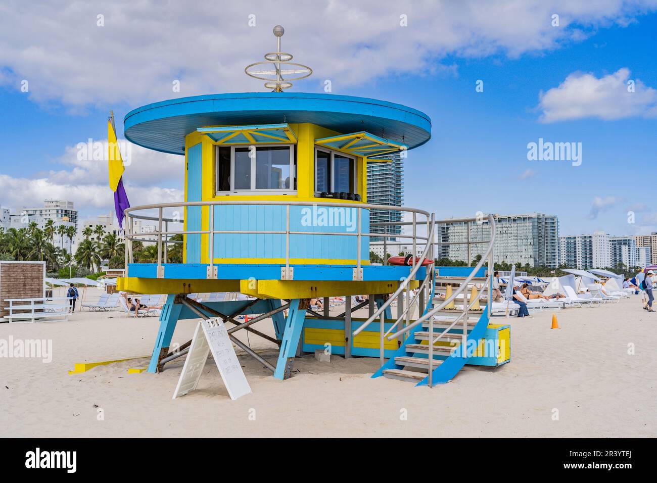 Miami Beach, USA - December 4, 2022. View of classic art deco lifeguard ...
