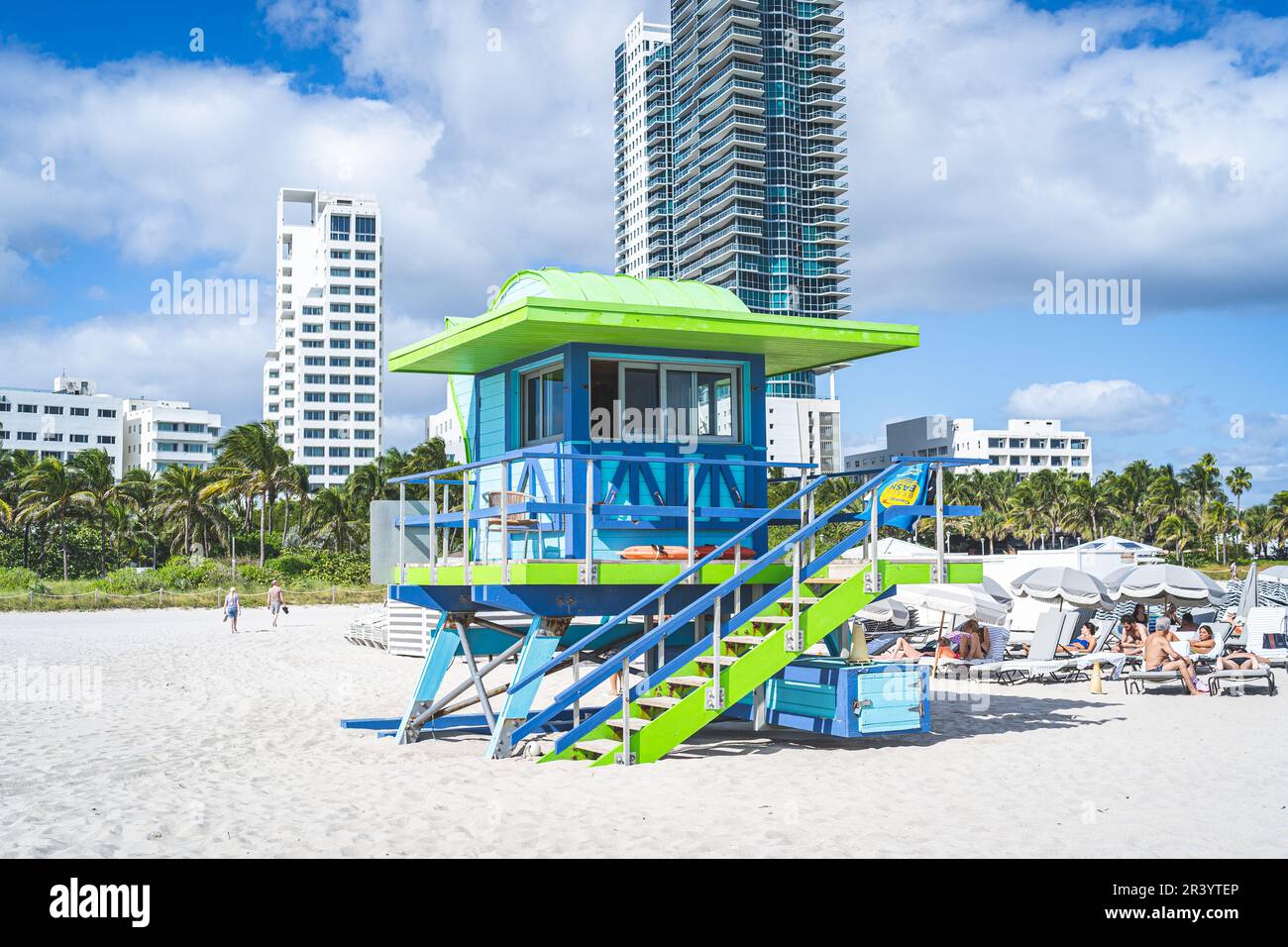 Miami Beach, USA - December 4, 2022. View of classic art deco lifeguard ...