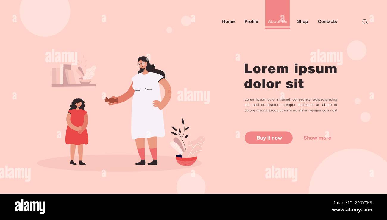 Grandmother mother giving candy to daughter Stock Vector Image & Art ...