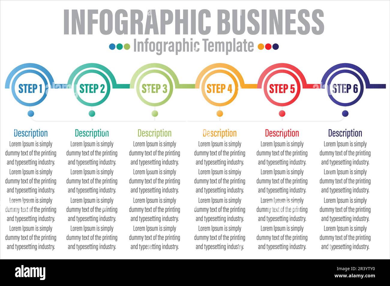 Timeline 6 Steps, six 6 option shape table chart elements with steps ...