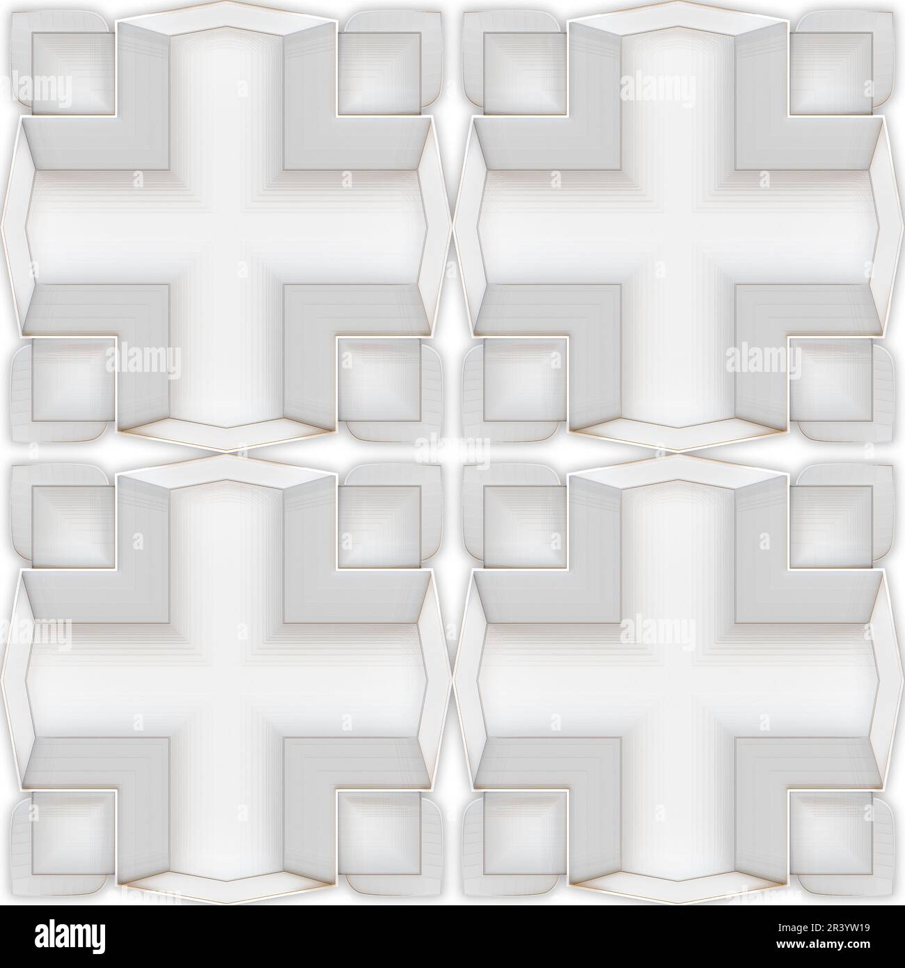 White shaded abstract geometric pattern. 3D illustration Stock Photo ...
