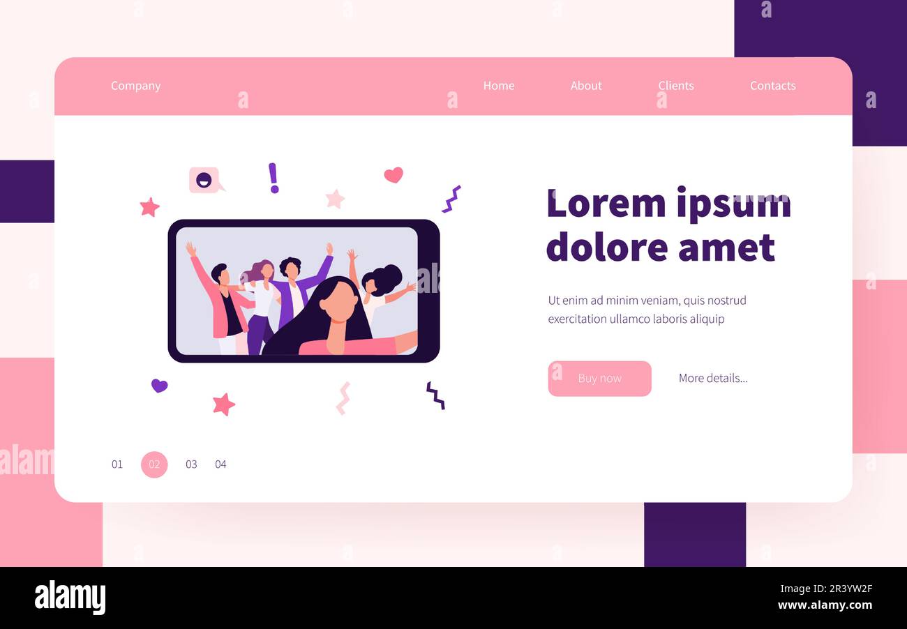 Portrait happy friends digital Stock Vector Images - Alamy