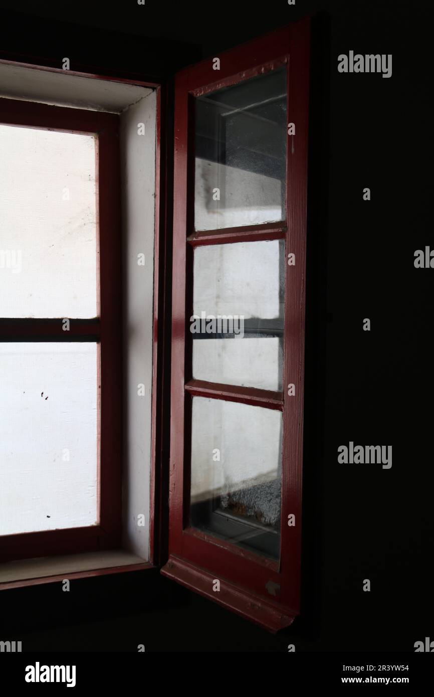sunlight coming through an old window Stock Photo - Alamy