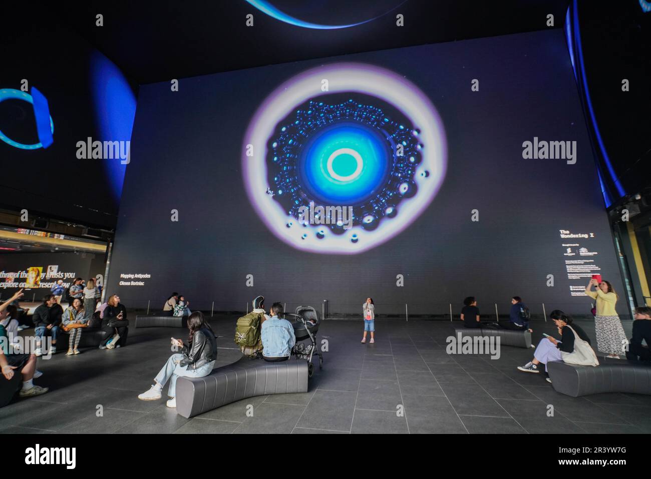 London UK. 25 May 2023 Visitors interact in an immersive experience ...